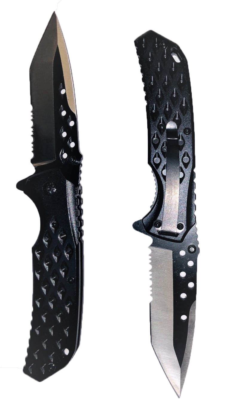 Spring-Assist Rescue Serrated Airsoft Knife