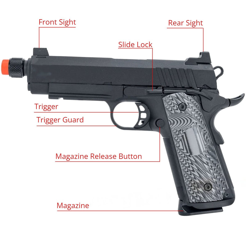 SRC SR-1911 Silent Hawk Co2 Blowback Airsoft Pistol