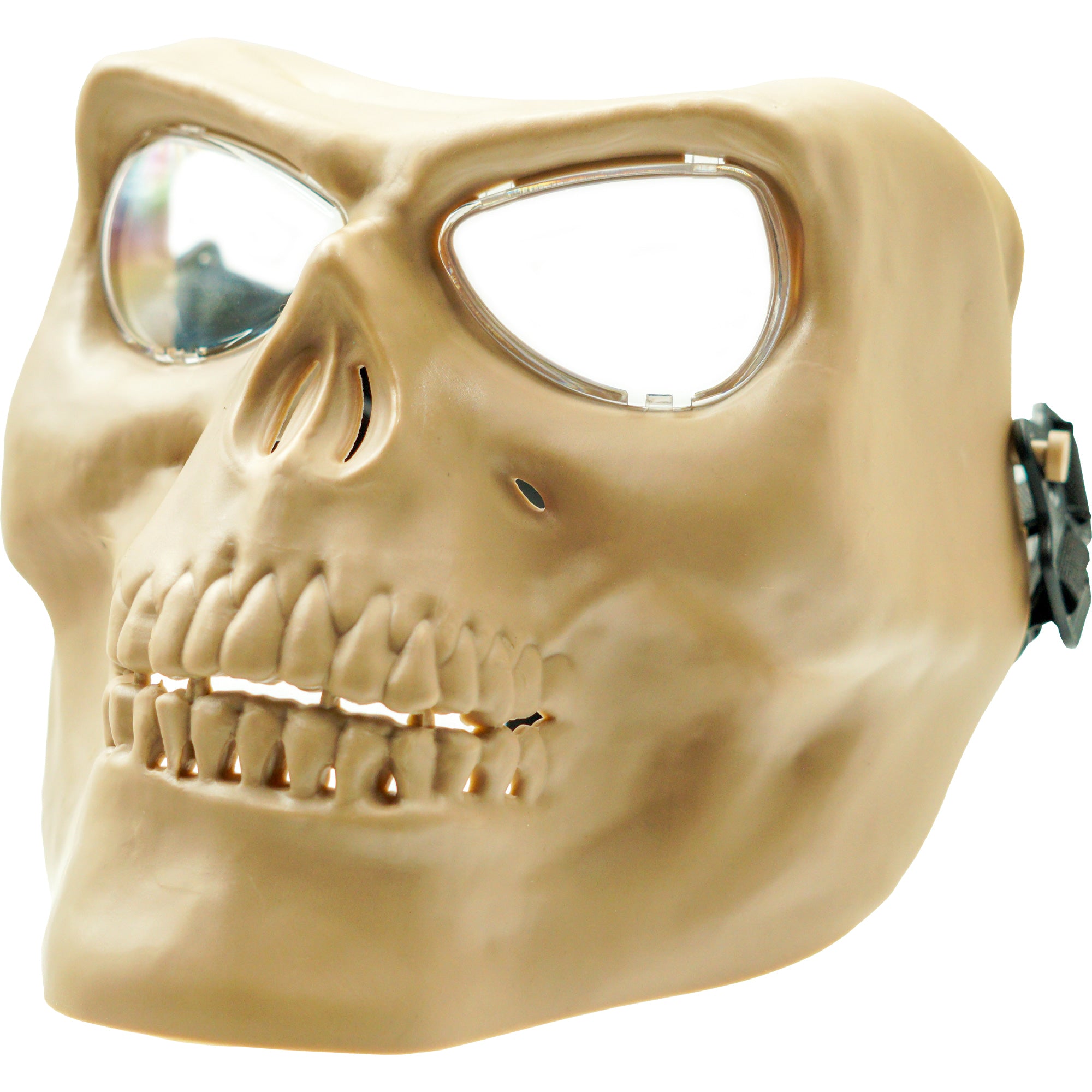 SRC Full Face Skull Airsoft Mask V2 Tan with Clear Lenses - P-36-DT1
